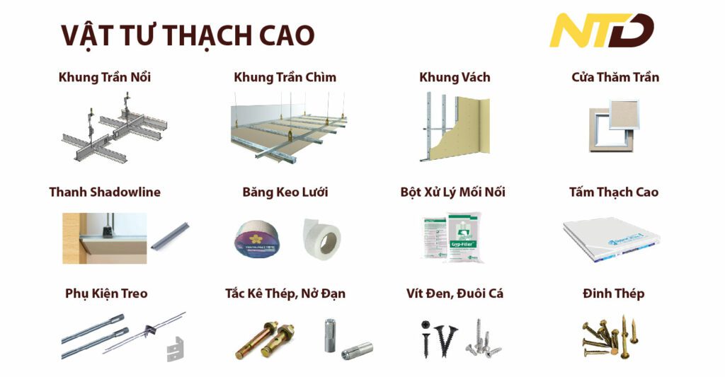 Khung xương trần thả trần thạch cao khung nổi 600x600 600x1200