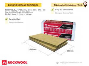 Bông khoáng Rockwool sợi len đá bảo ôn cách âm cách nhiệt