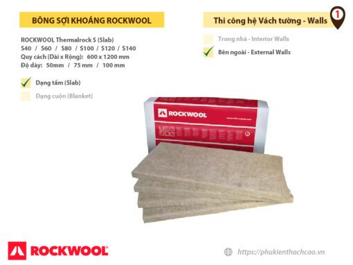 Bông khoáng Rockwool sợi len đá bảo ôn cách âm cách nhiệt